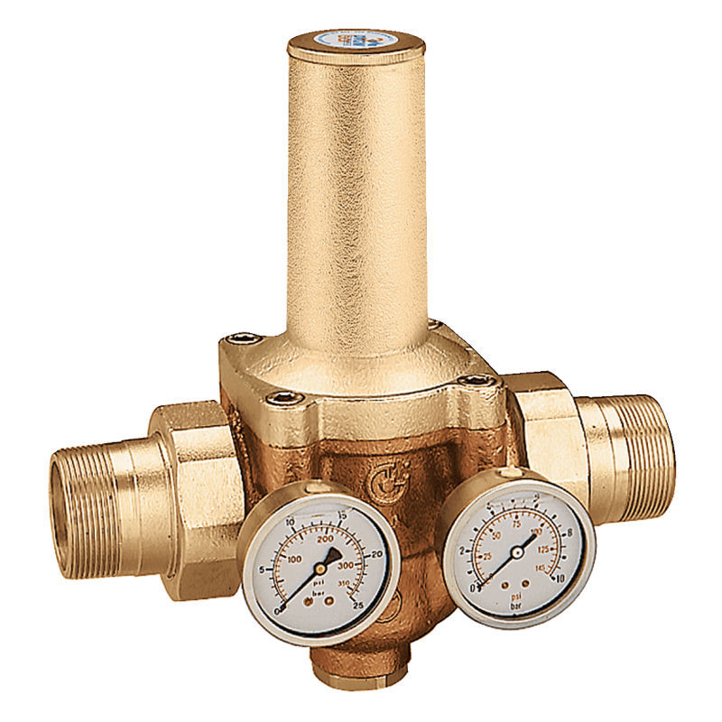 Riduttore di pressione Ø R 1 1/2" M Caleffi 536581 DN 40 doppio manometro